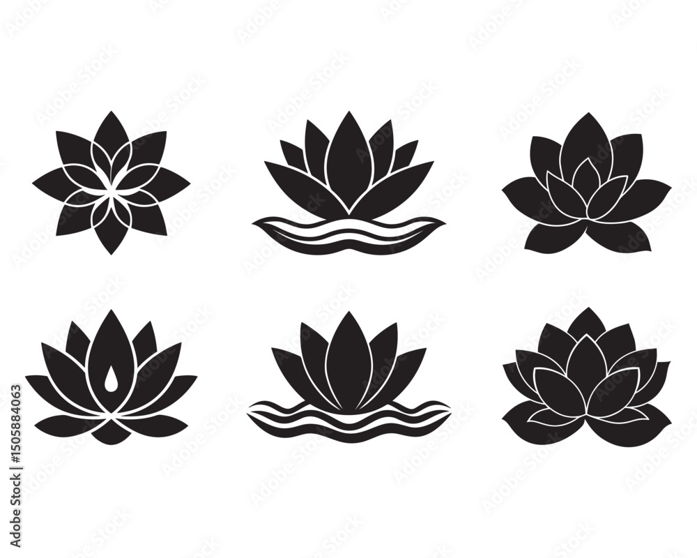 Lotus Flower Icons Elegant Designs using Gemini API gen-lang-client ...
