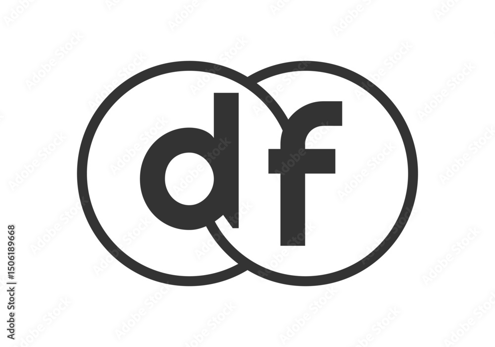 Vector de Stock DF business company emblem with outline rounds and ...