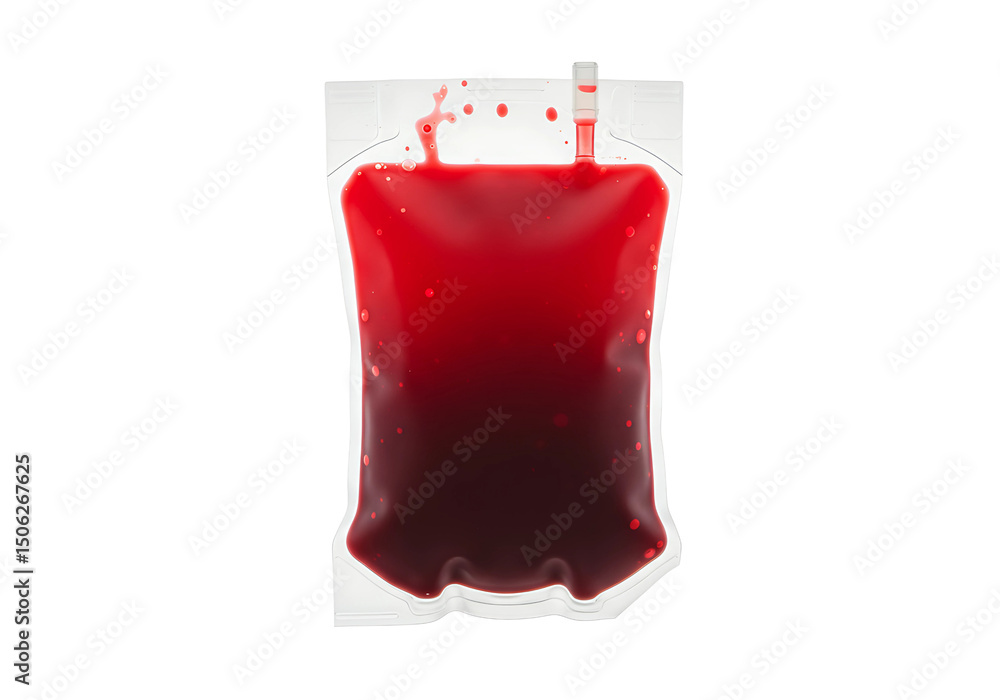 Blood bag donation medical supply isolated on transparent background ...