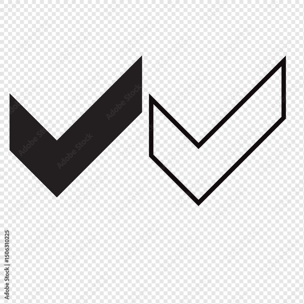 true black vector icon x. The correct black sign sings. No wrong ...