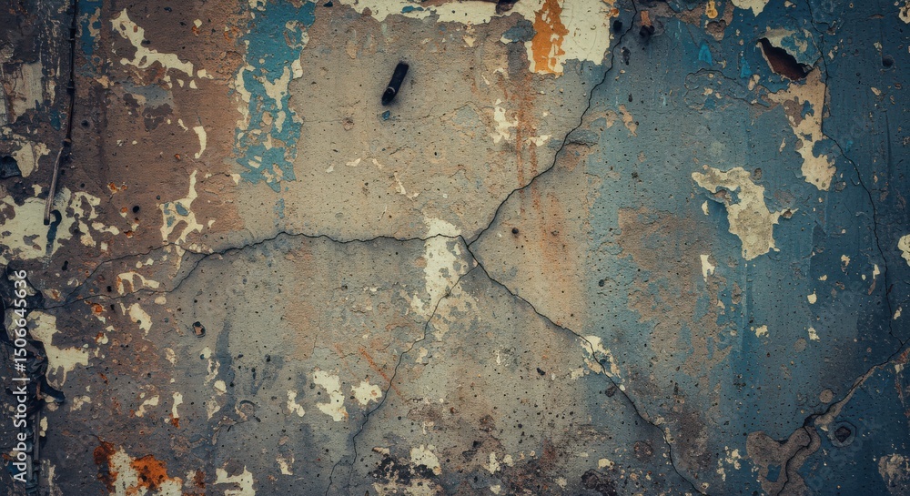 Crumbling wall layers of time peel away cracks whisper tales of age and ...