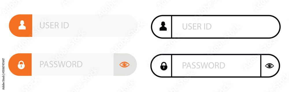 Login Form Design User ID and Password Input Fields with Icons - UI UX ...