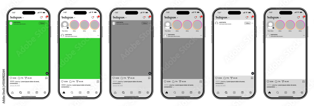 Instagram post story reels mockup template with updated grid size. New ...