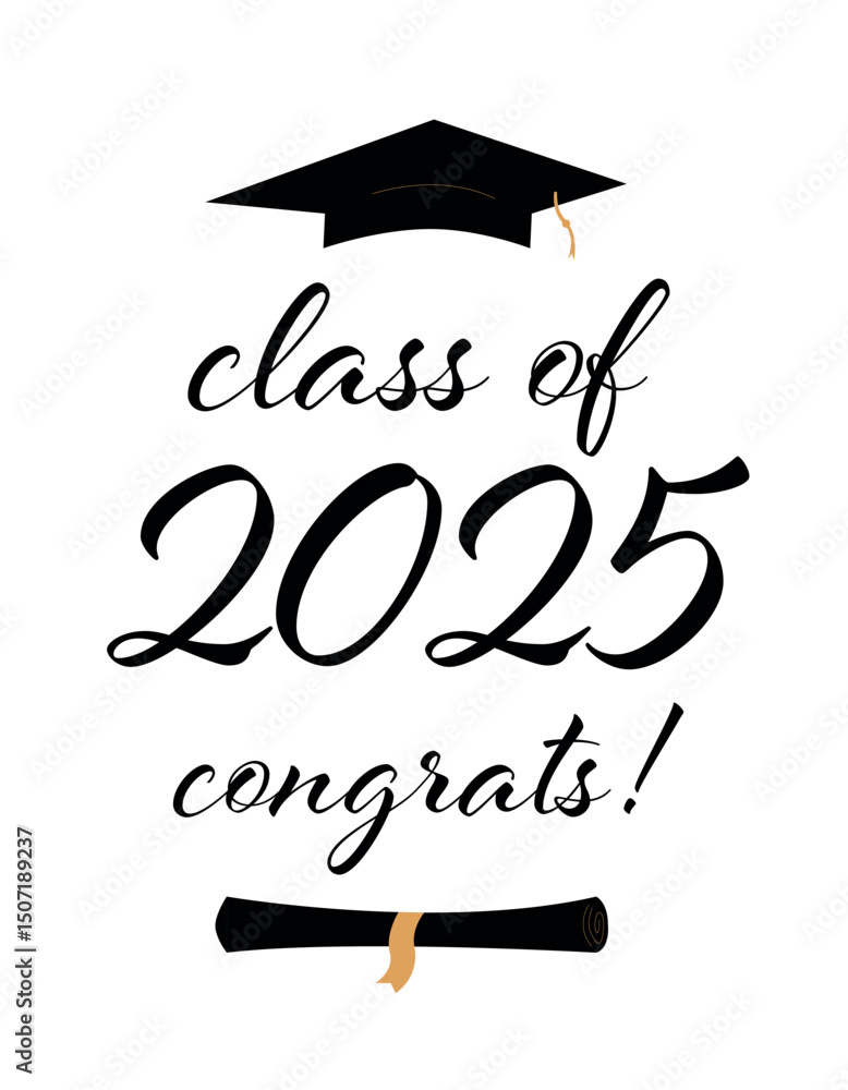 Graduation banner design for the Class of 2025 featuring a graduation ...