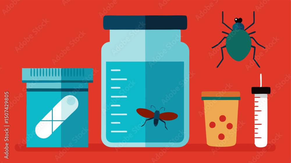 Field Kit An open forensic entomology kit on the ground displaying jars ...