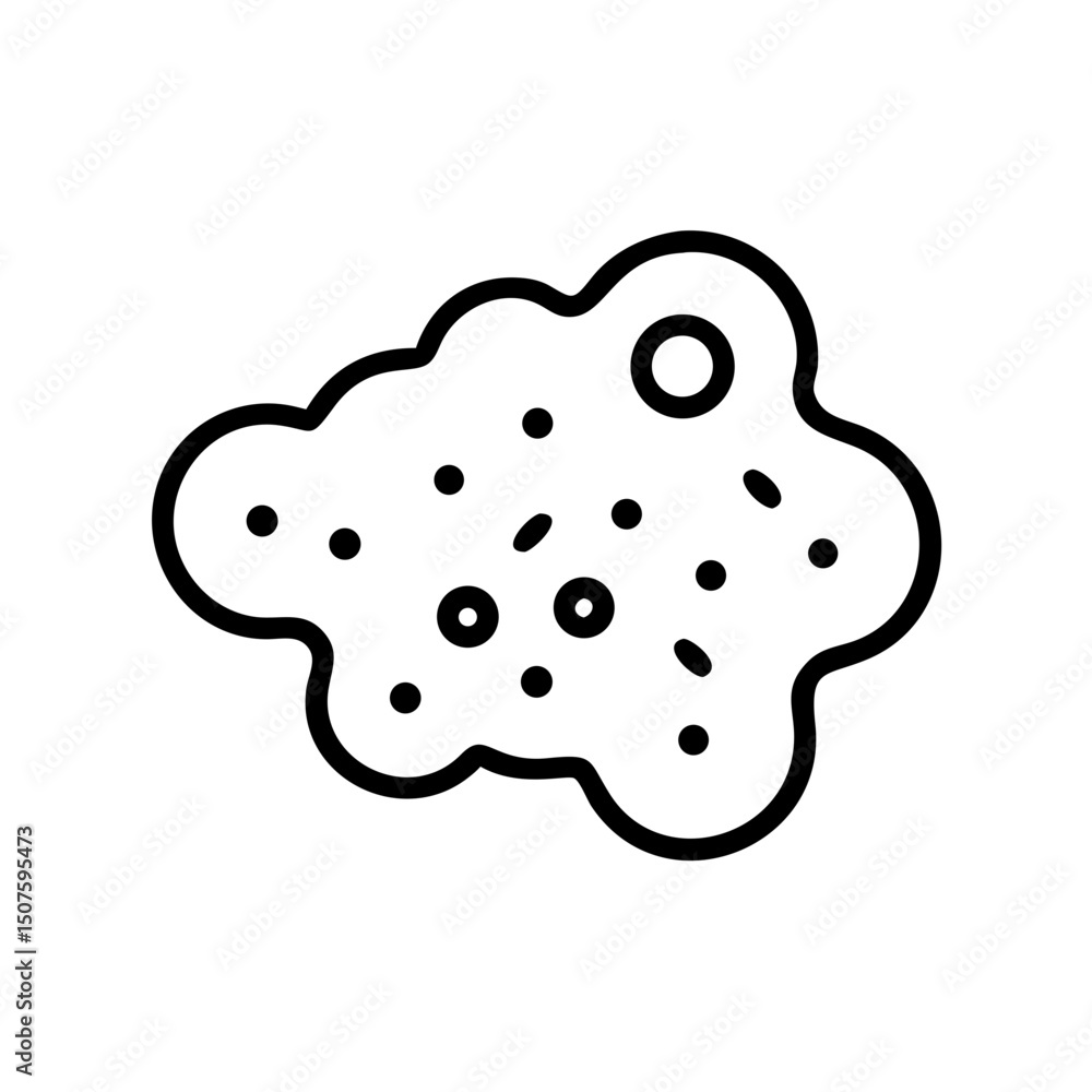 Cartoon representation of particulate matter in simple outline design ...