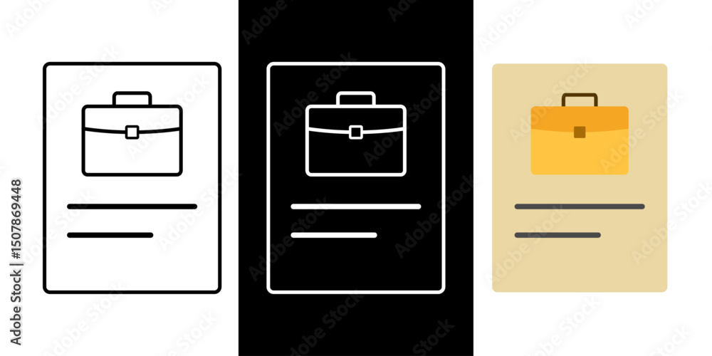 Vector de Stock Work permit document icon in outline, dark mode, and ...