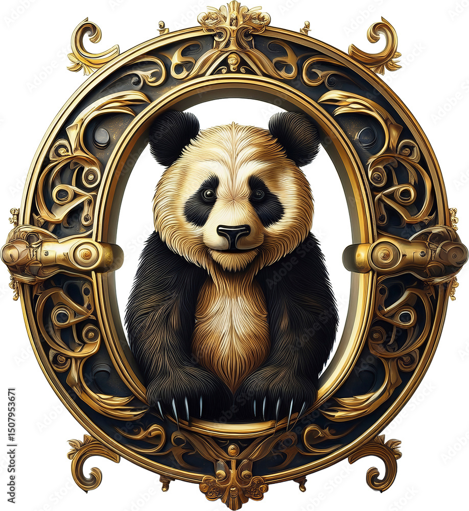 Stock-Illustration „Letra O, Oso panda, letra, animal, vector ...