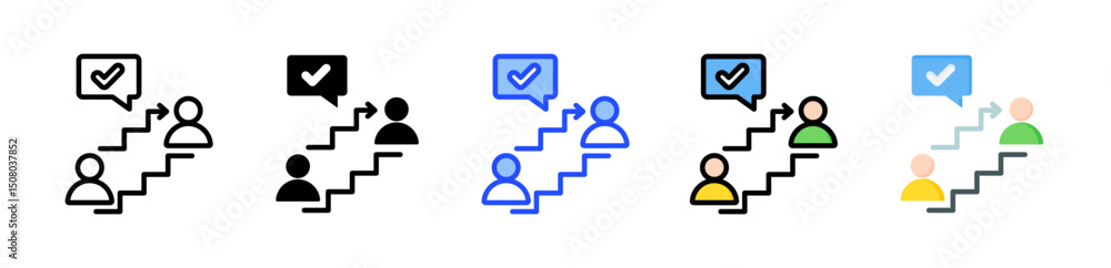 Escalation Icon Collection With Multiple Styles Stock Vector | Adobe Stock