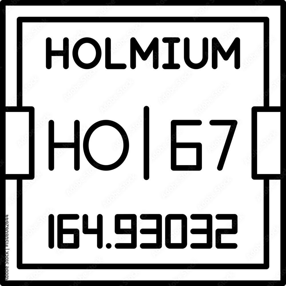 Vektor Holmium (Ho) vector icon with atomic number 67, part of the ...