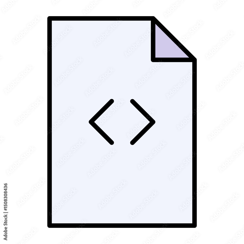 Programming Code File Icon: Software Development, Coding Document, Web Design, Data Script ...