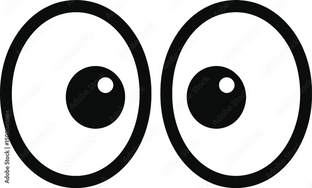 Vector de Stock Funny cartoon eyes vector illustration with big pupils ...
