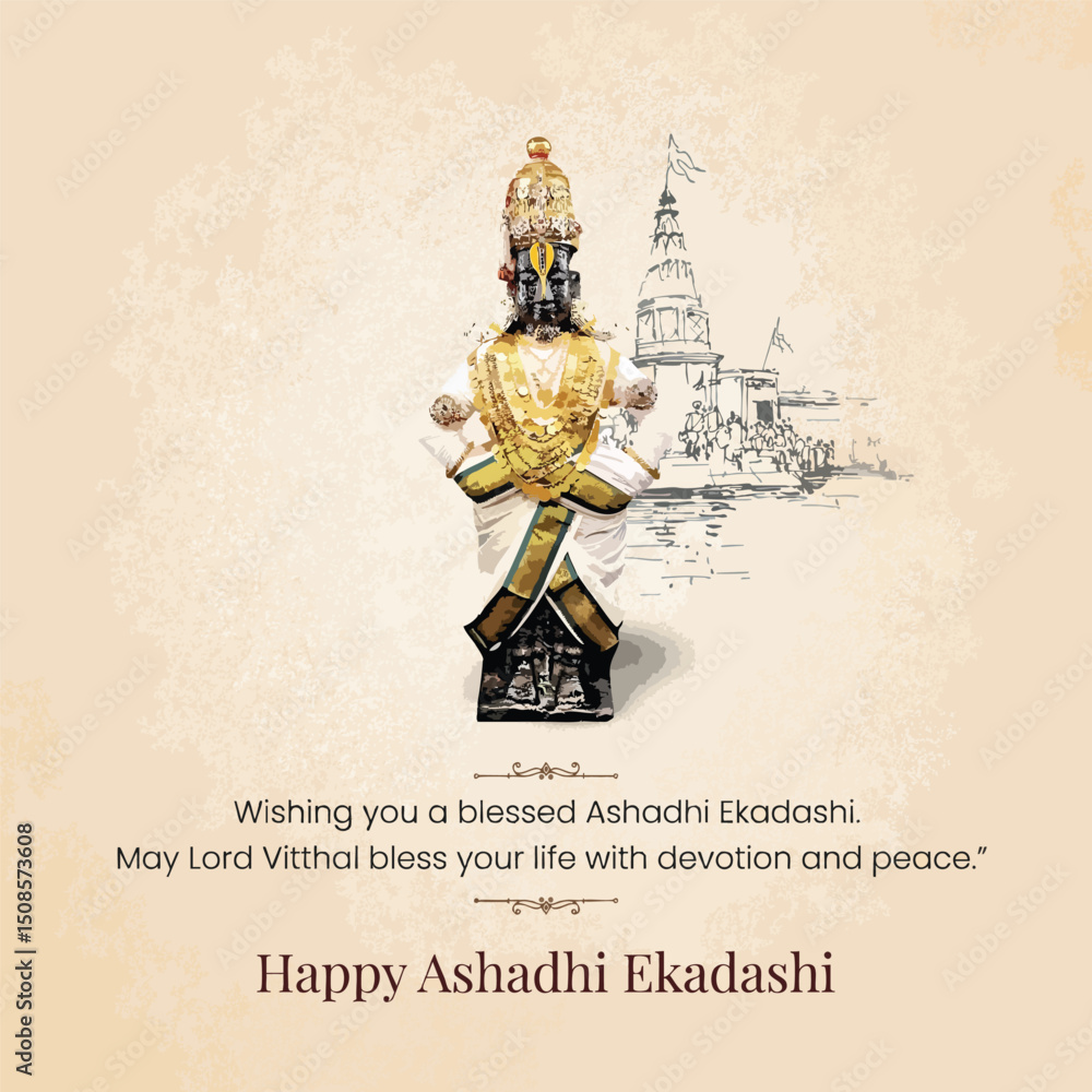 Happy Ashadhi Ekadashi, Festival of Pandharpur Stock Vector | Adobe Stock