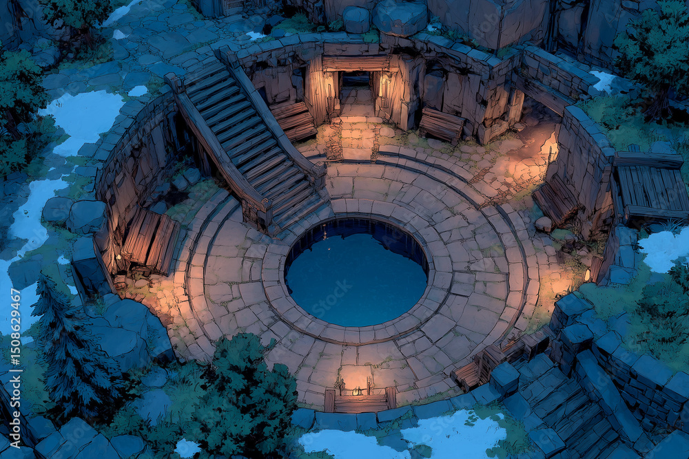 top-down battle map for dungeons and dragons. battle map top view. DnD, RPG Map Stock Photo ...