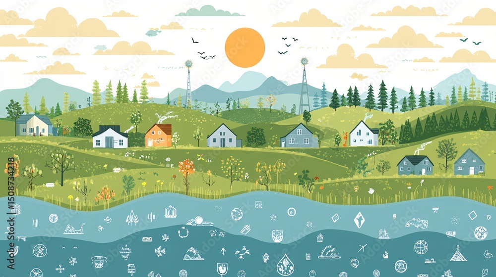 Ilustración de Stock vector infographic showing sustainable lifestyle ...