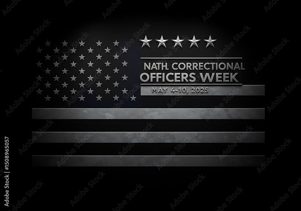 Correctional Officers Week 2025 Dark Metallic American Flag Graphic ...