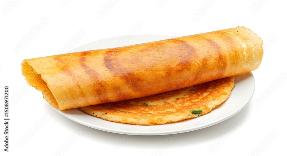 Dosa on white plate Stock Photo | Adobe Stock