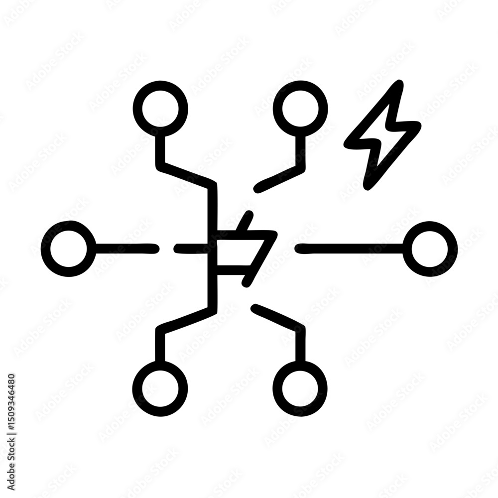 Smart energy grid map showing power distribution network. This advanced ...
