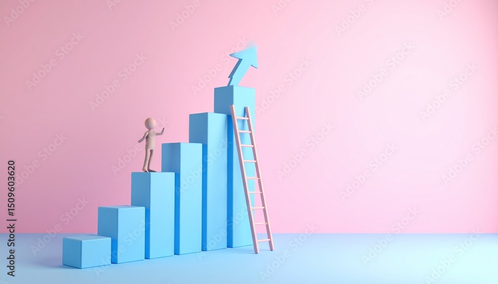 Image of a character climbing a ladder in the background, with a ...