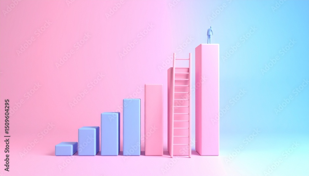 Image of a character climbing a ladder in the background, with a ...