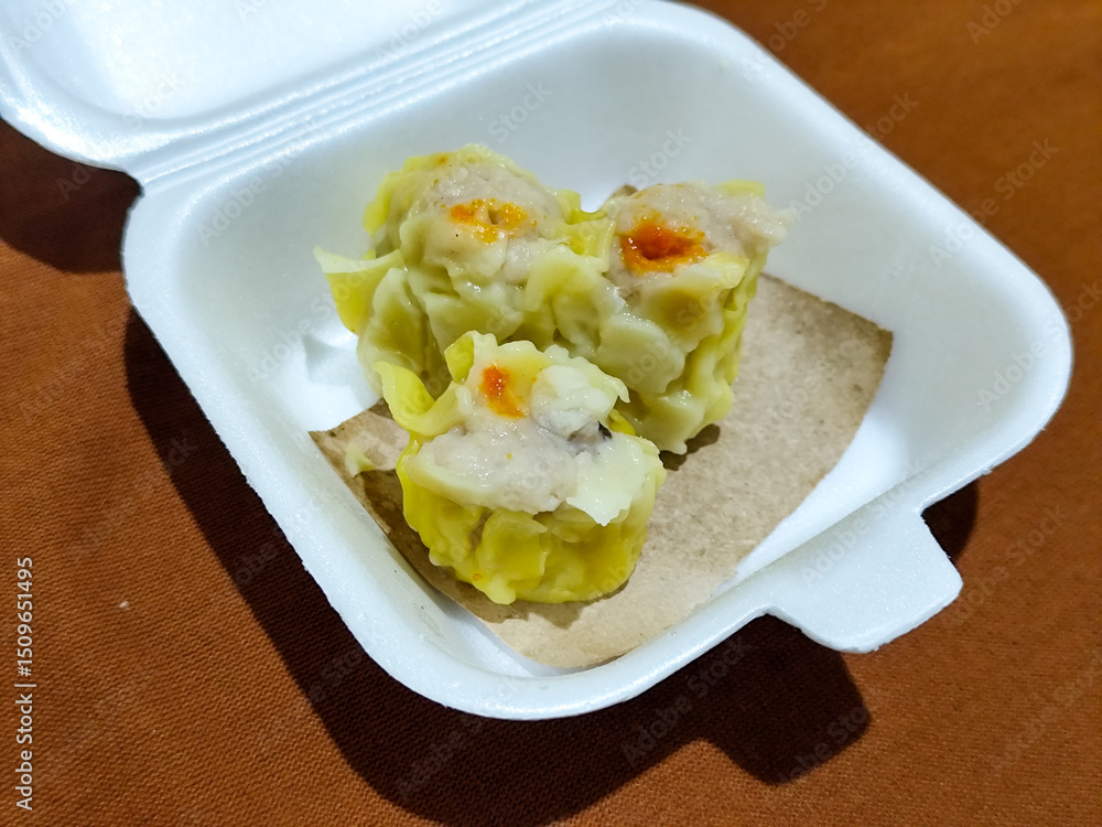 Dimsum The food menu at the Mie Gacoan restaurant, which has a soft ...