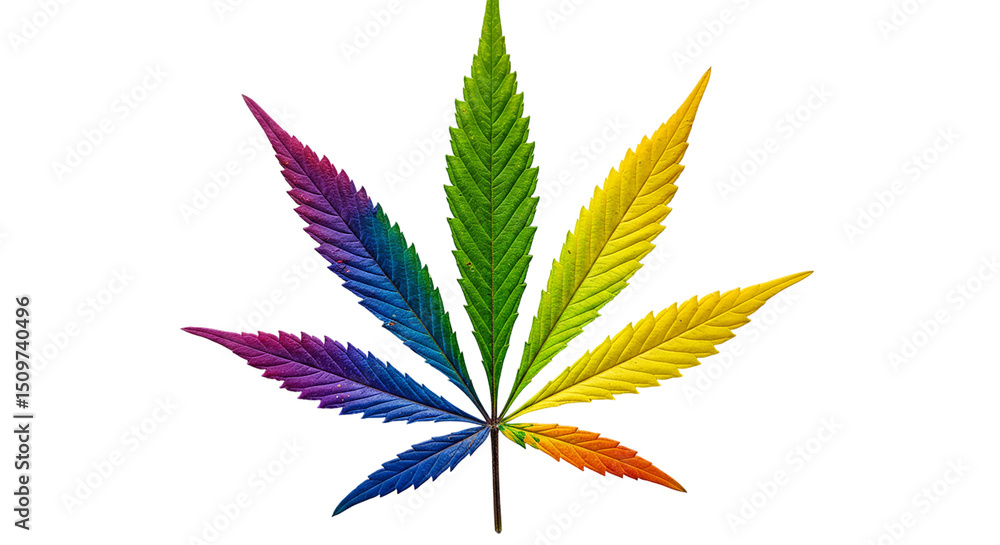 An iconic rainbow cannabis leaf a symbol of pride and freedom stands ...