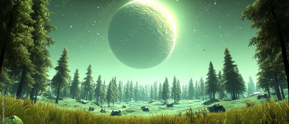 bustling interstellar outpost where aliens and humans interact ...