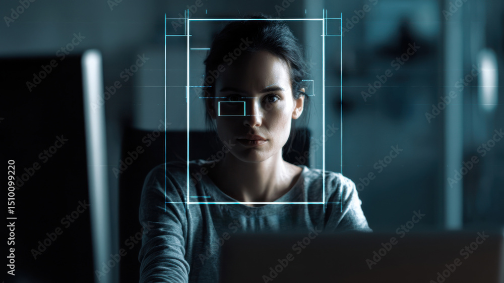 Stock-Illustration „face detection detect faces in an image, identify ...