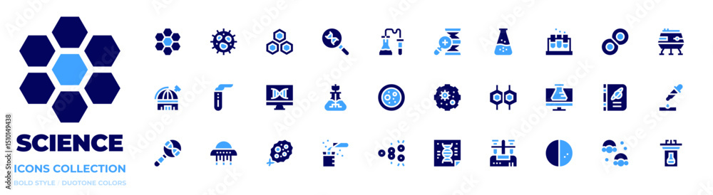 Image vectorielle Stock Science icon collection. Bold style. Duotone ...