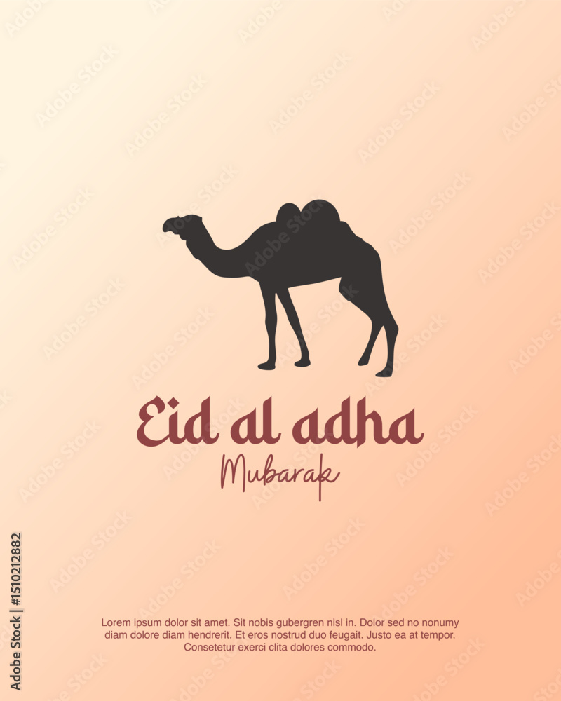 Стоковое векторное изображение «Minimalist Eid al-Adha design with ...