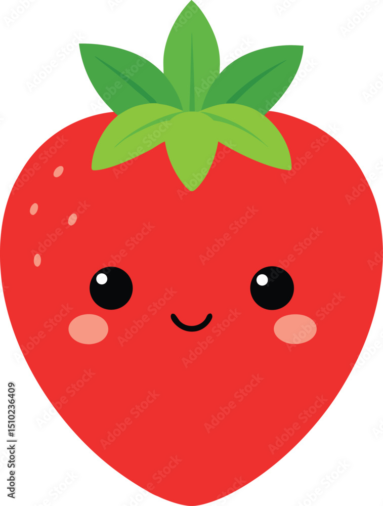 Kawaii fruit clipart design of Strawberry, Vector illustration Stock ...