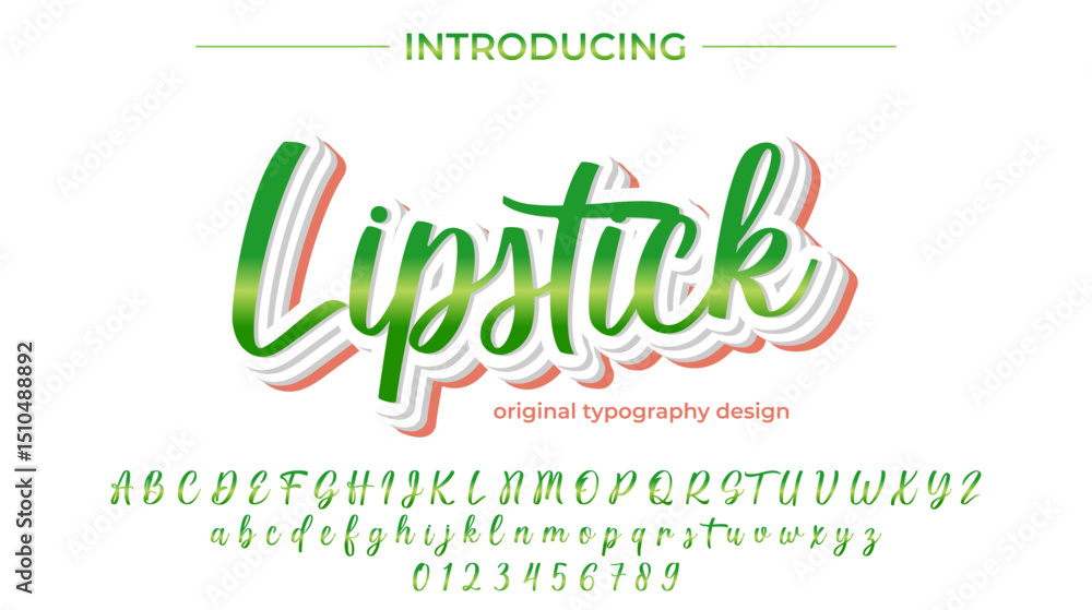Lipstick Font Stylish brush painted an uppercase vector letters ...