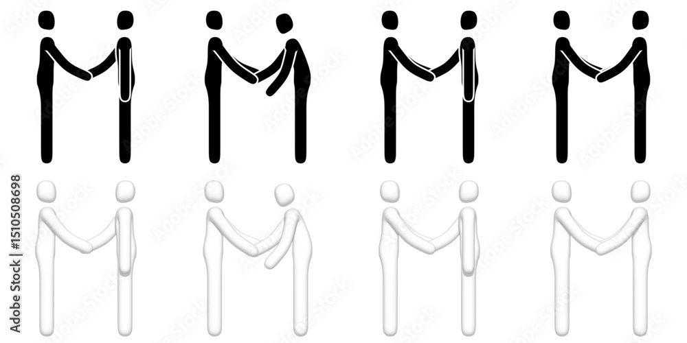 Vector de Stock 2k render of stick figure doing greeting Pictogram icon ...