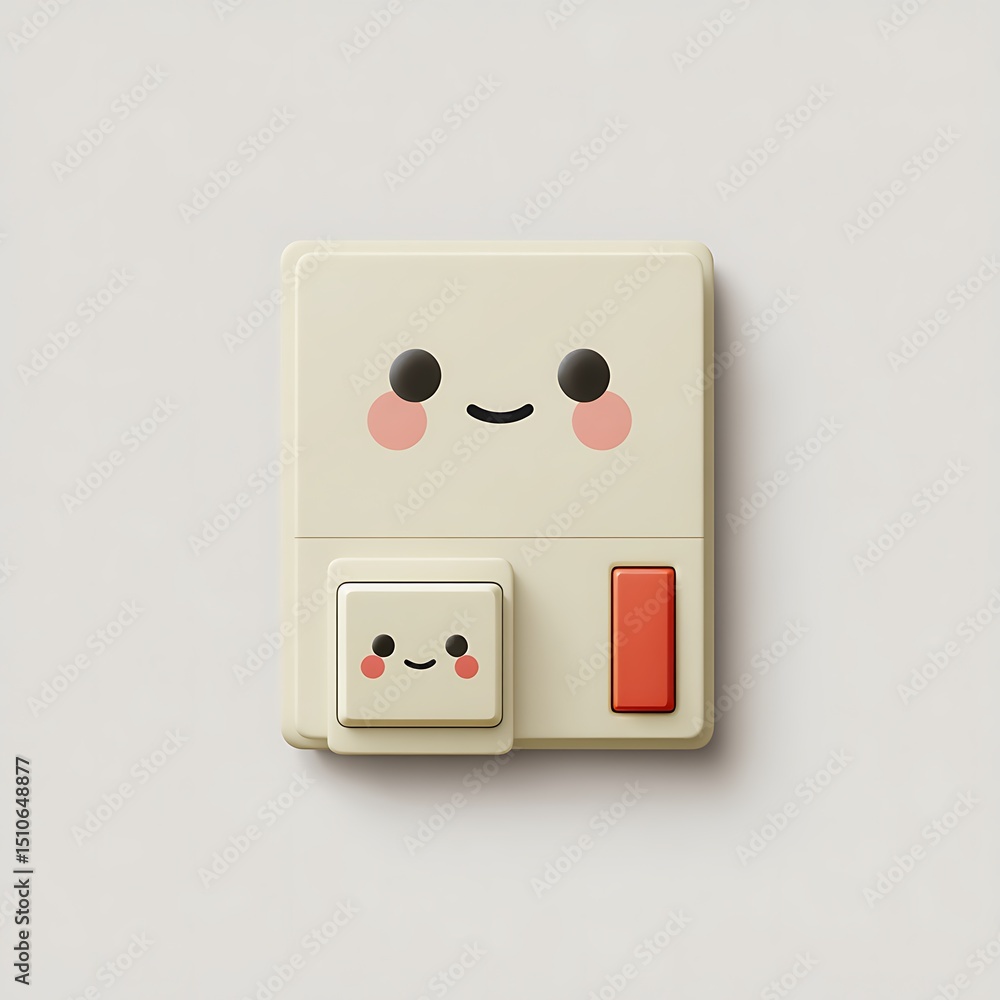 Cute cartoon light switch and outlet plate Stock Illustration | Adobe Stock