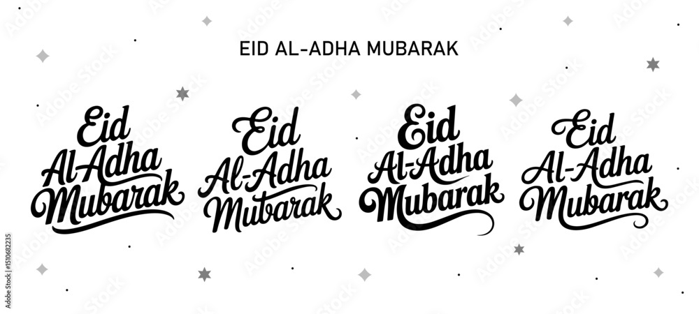 Eid Mubarak English Typography. Eid ul-Fitr, Eid ul-Adha text vector ...