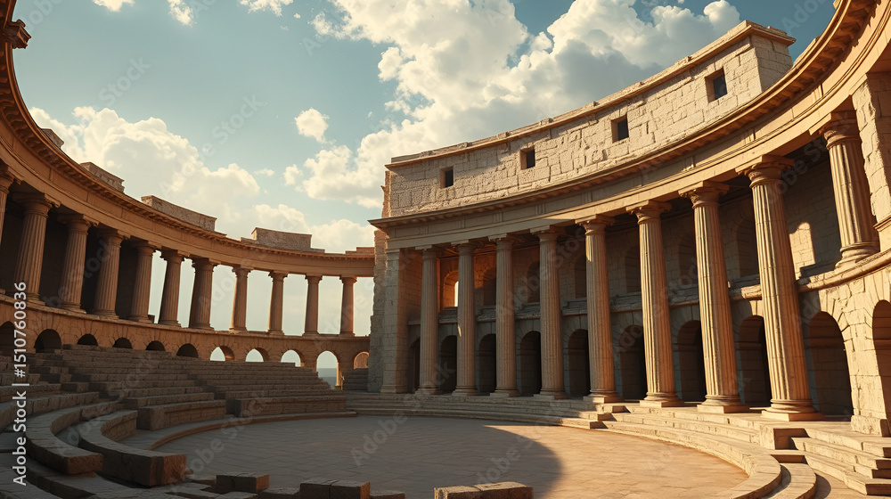 Ancient arena animation. Ancient greece, vintage arena. Animation ...