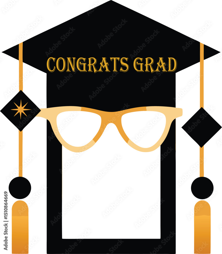 Graduation party photo booth props. Frames with congratulations ...