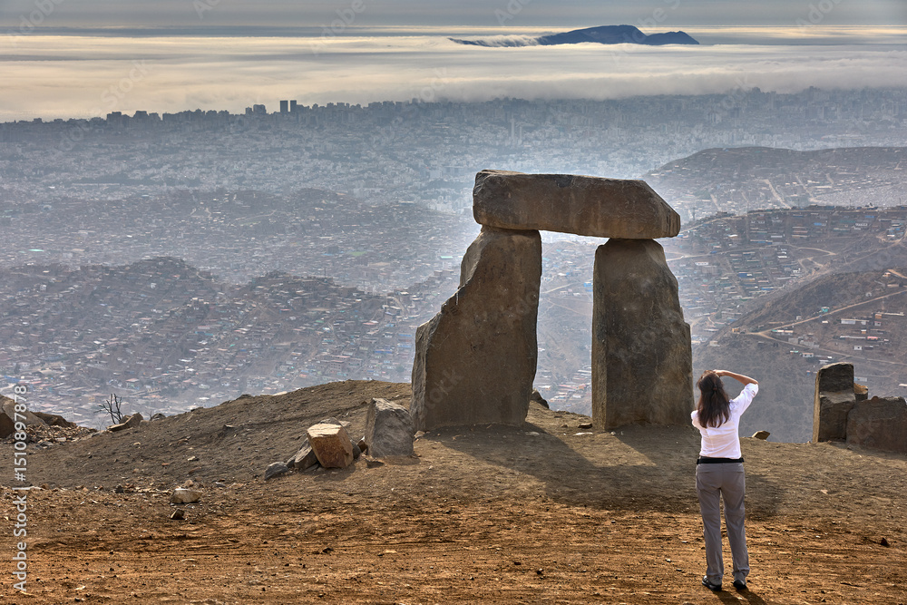 From the sacred heights of Apu Sicay, a stone portal frames Lima ...
