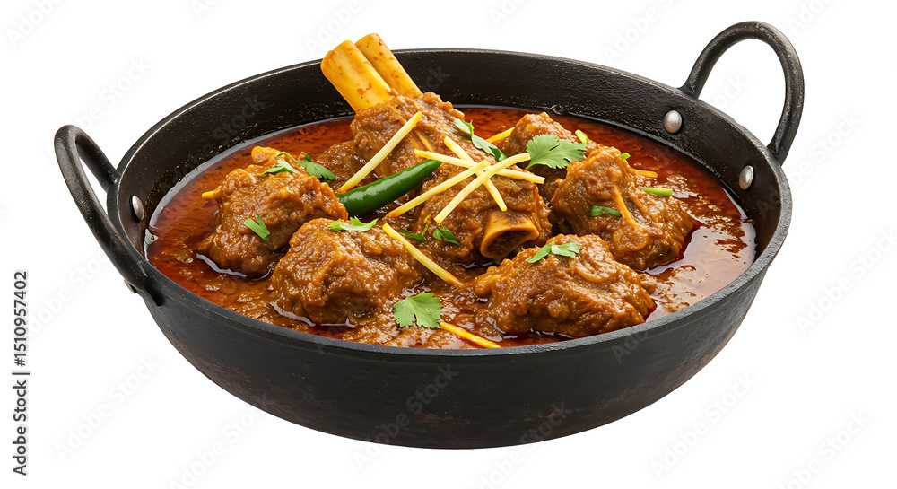 Traditional Pakistani Mutton Karahi White Background Stock Photo ...