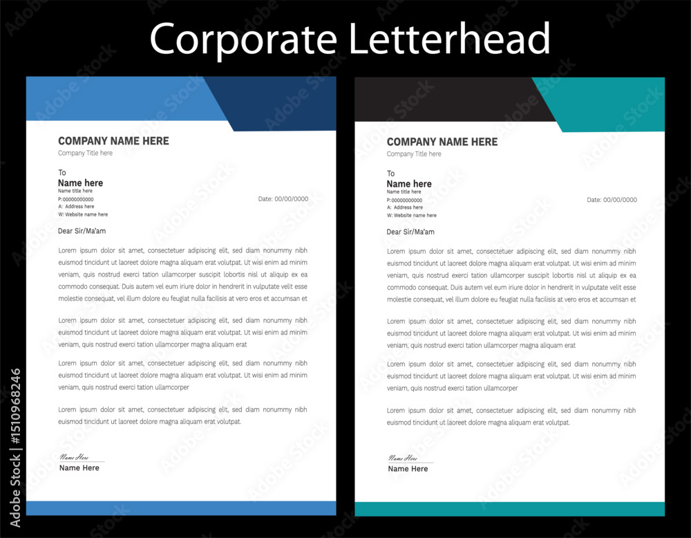 WebLetterhead format template, business style letterhead design ...