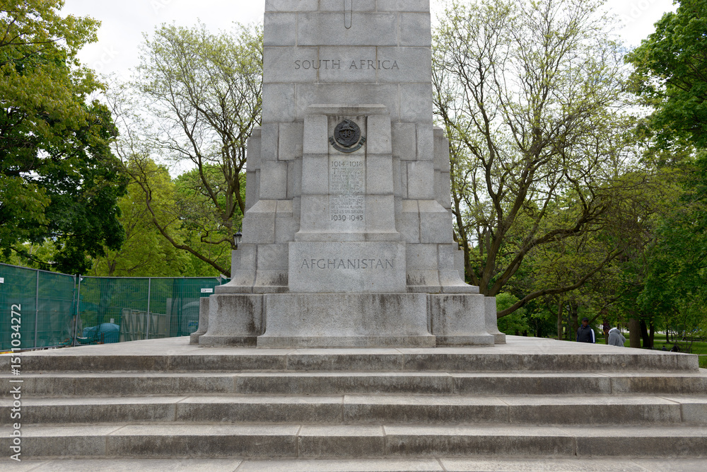 detail of war monument to 48th Highlanders Regimental Memorial located ...