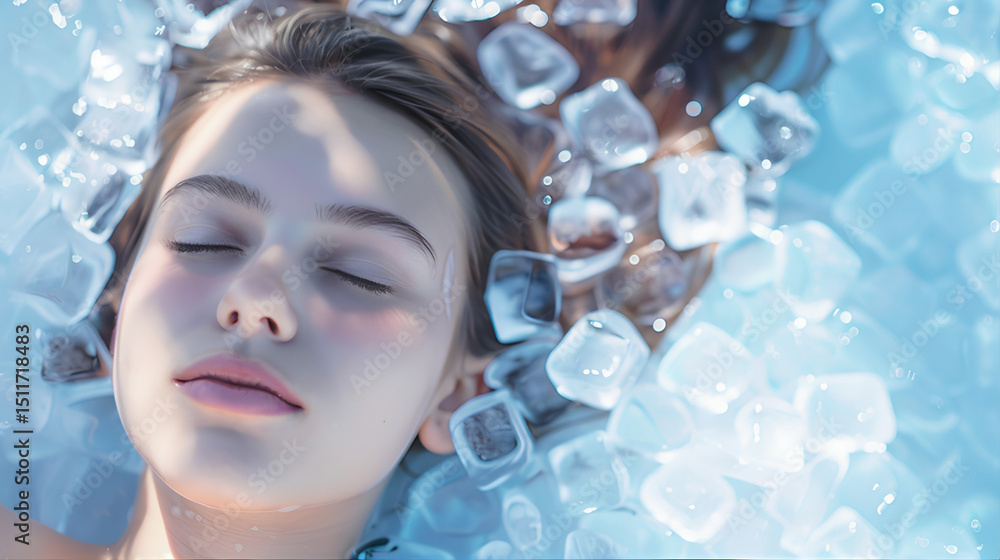 Ice bath therapy, cryotherapy wellness spa. Cold water ice spa therapeutics treatments の Stock ...