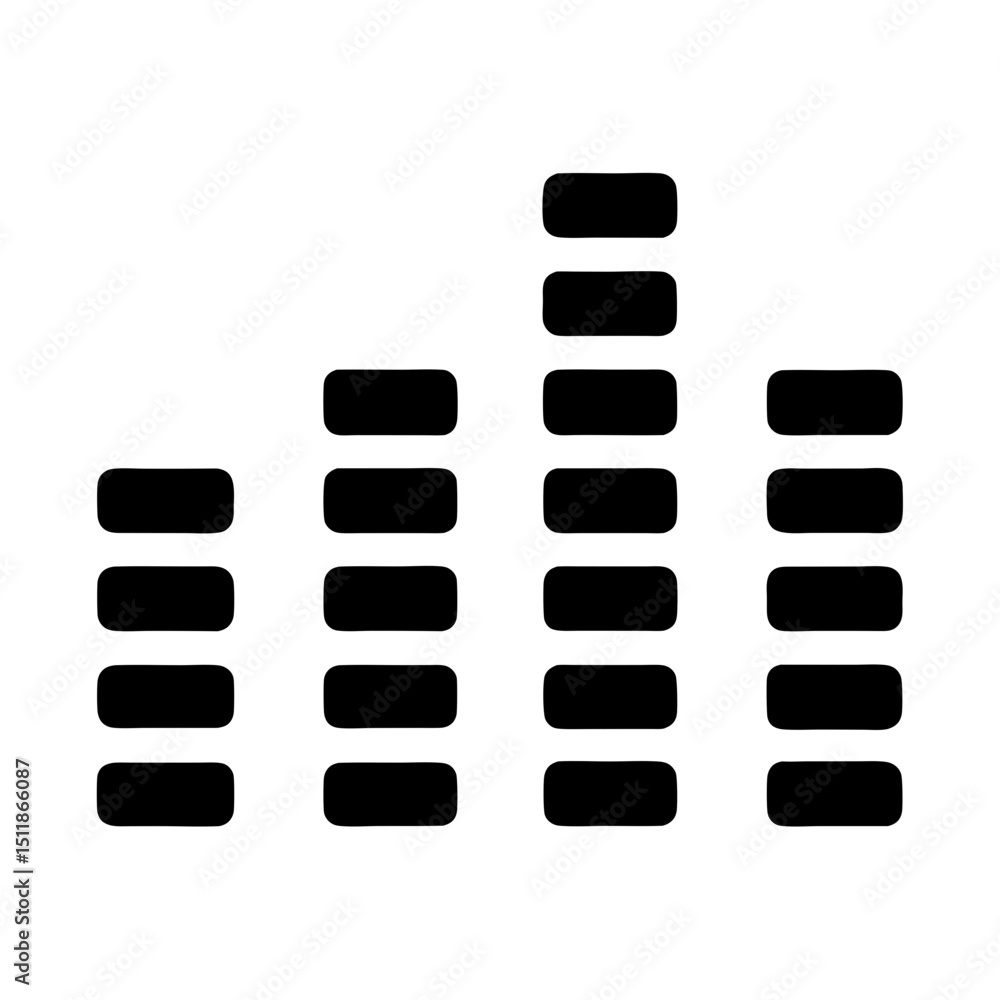 Graphical Representation of Audio Equalization, showing frequency range ...