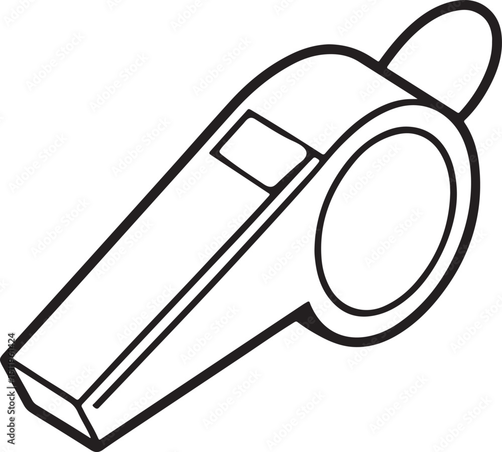 whistle line art, black outline, vector and illustration, coloring book ...