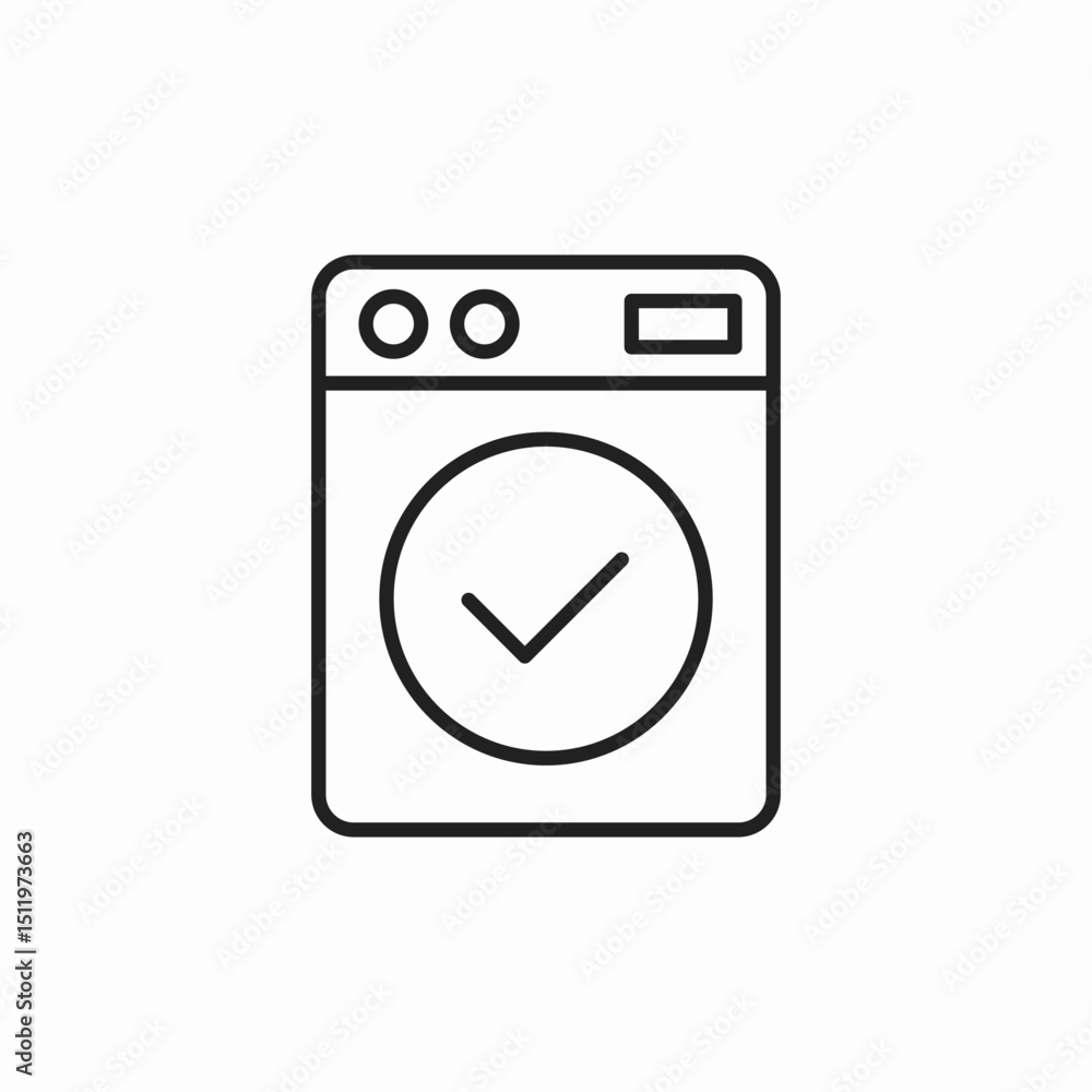washing machine check mark icon sign vector Stock Vector | Adobe Stock