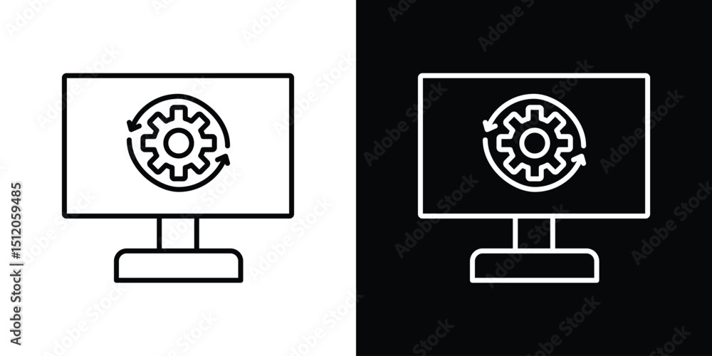 System update icon. Simple element illustration. outline and flat ...