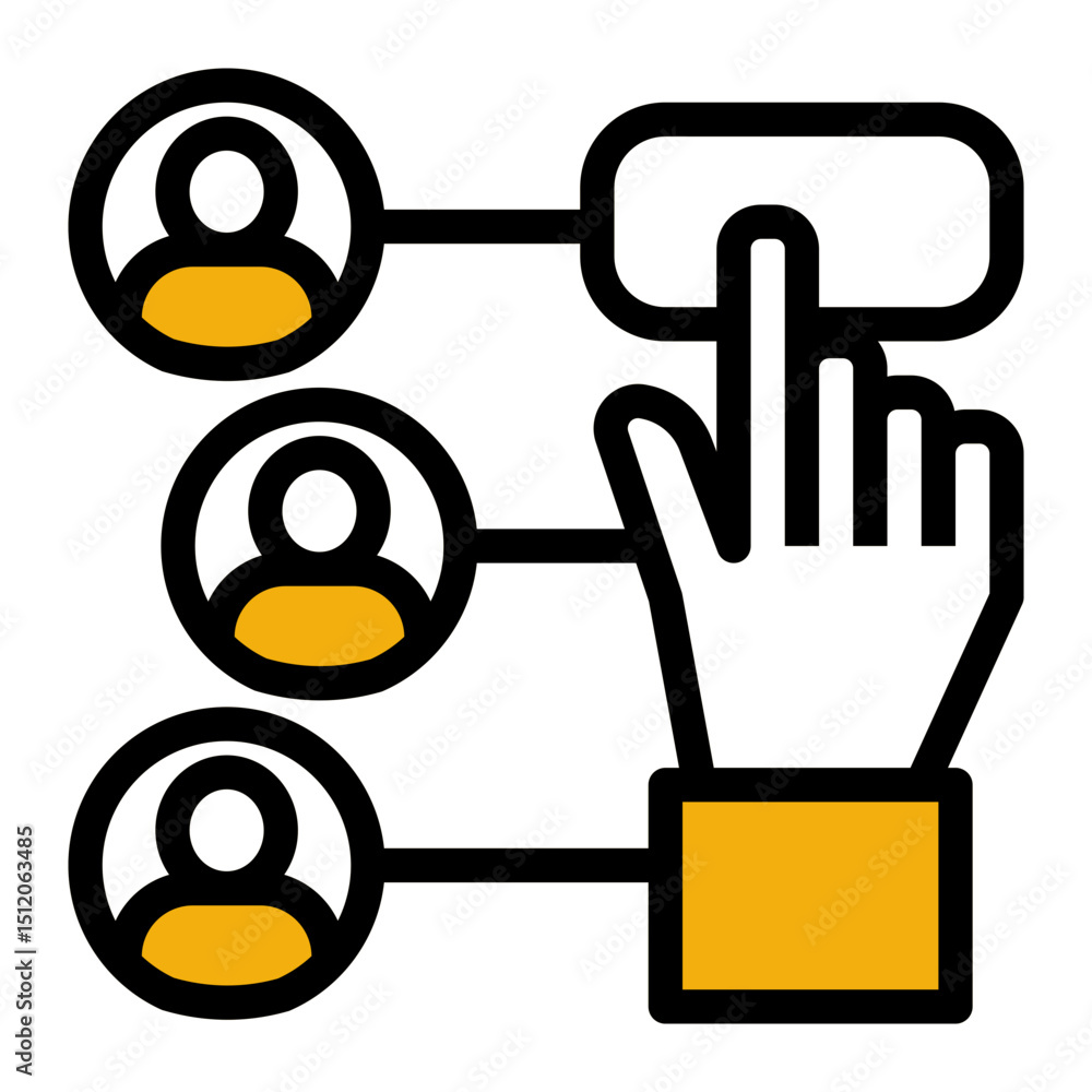 Employee Selection Icon - Color Lineal Style for HR Management. Stock ...