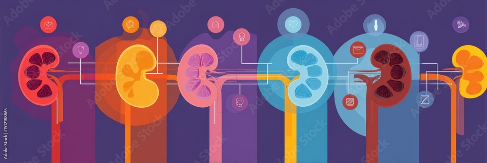 Stages of Chronic Kidney Disease Illustrated in a Flat Design ...