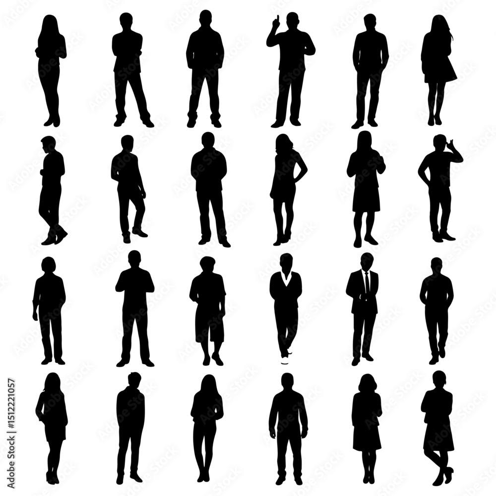 Architectural Drawings people vector illustration, side view, human ...