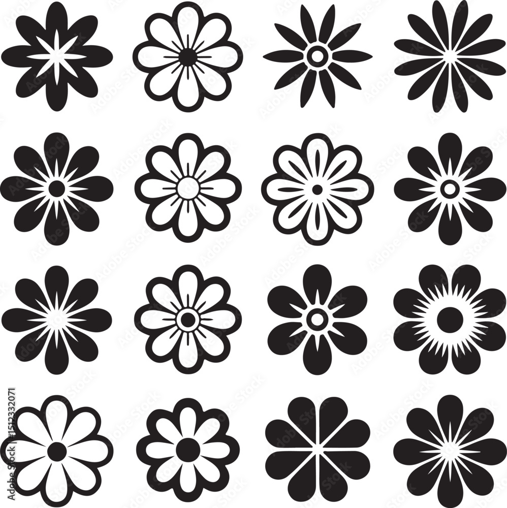 Minimal Flower Icon SVG | Simple Botanical Line Art for Logos & Crafts ...